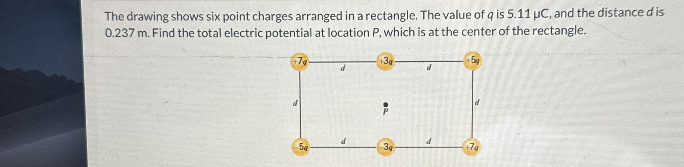 Solved The drawing shows six point charges arranged in a | Chegg.com