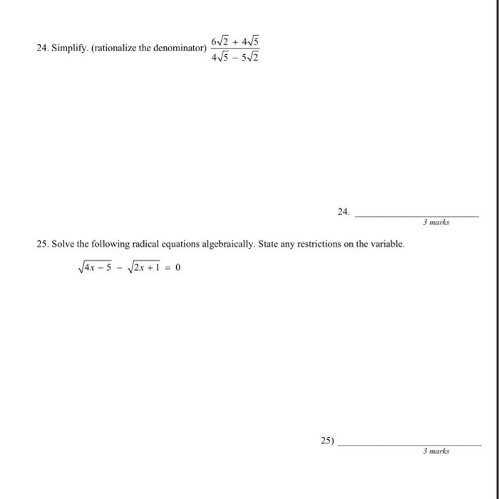 Solved 11. What is the simplest mixed radical form of | Chegg.com