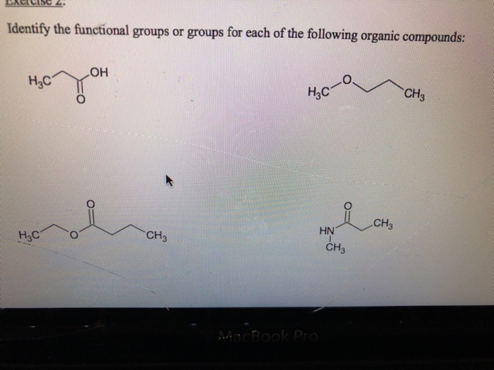 Solved Identify the functional groups or groups for each of | Chegg.com