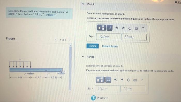 Solved Determine the normal force, shear force, and moment | Chegg.com