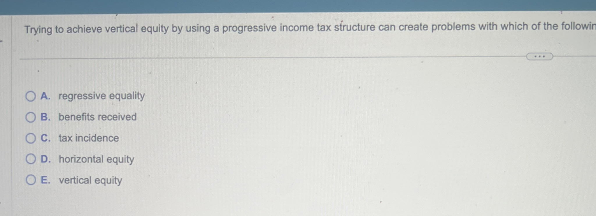 Solved Trying to achieve vertical equity by using a | Chegg.com
