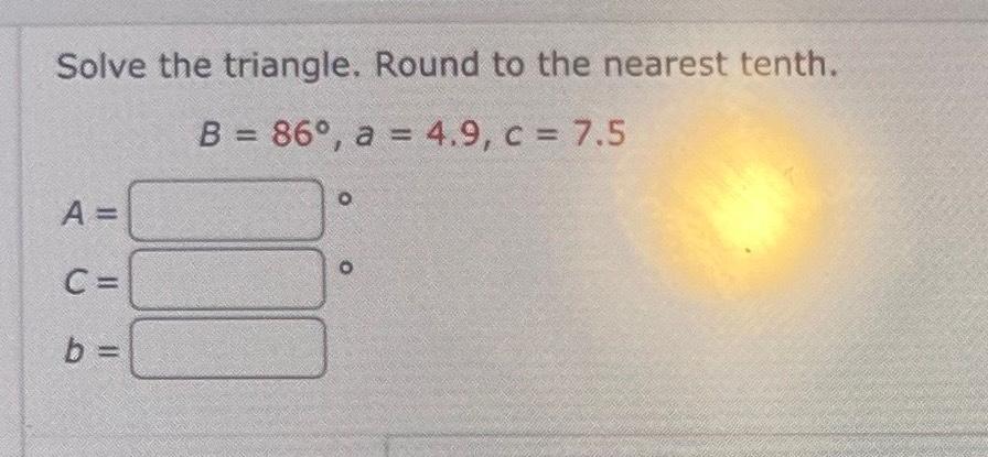 Solved Solve the triangle. Round to the nearest | Chegg.com