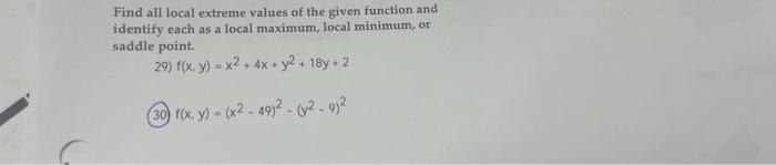 Solved Find All Local Extreme Values Of The Given Function