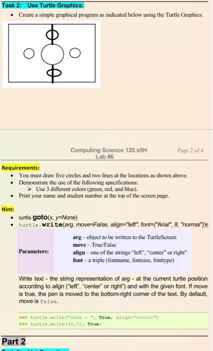 Solved Task 2: Use Turtle Graphics: • Create a simple | Chegg.com
