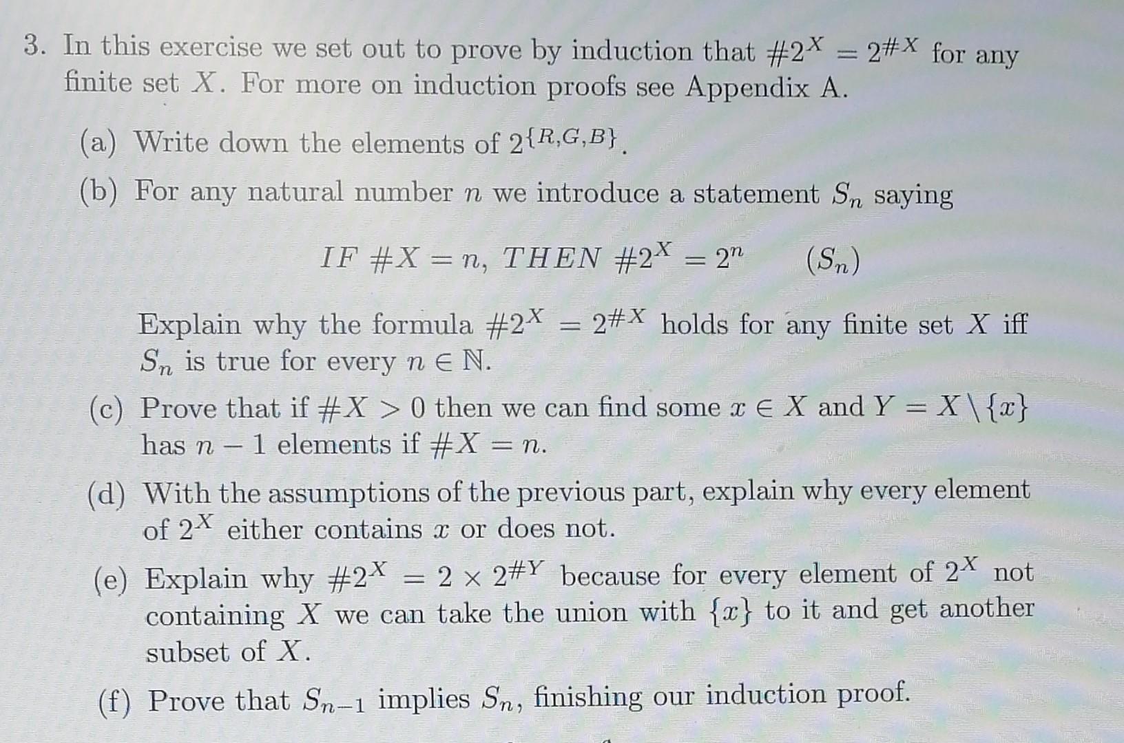 Solved In this exercise we set out to prove by induction | Chegg.com