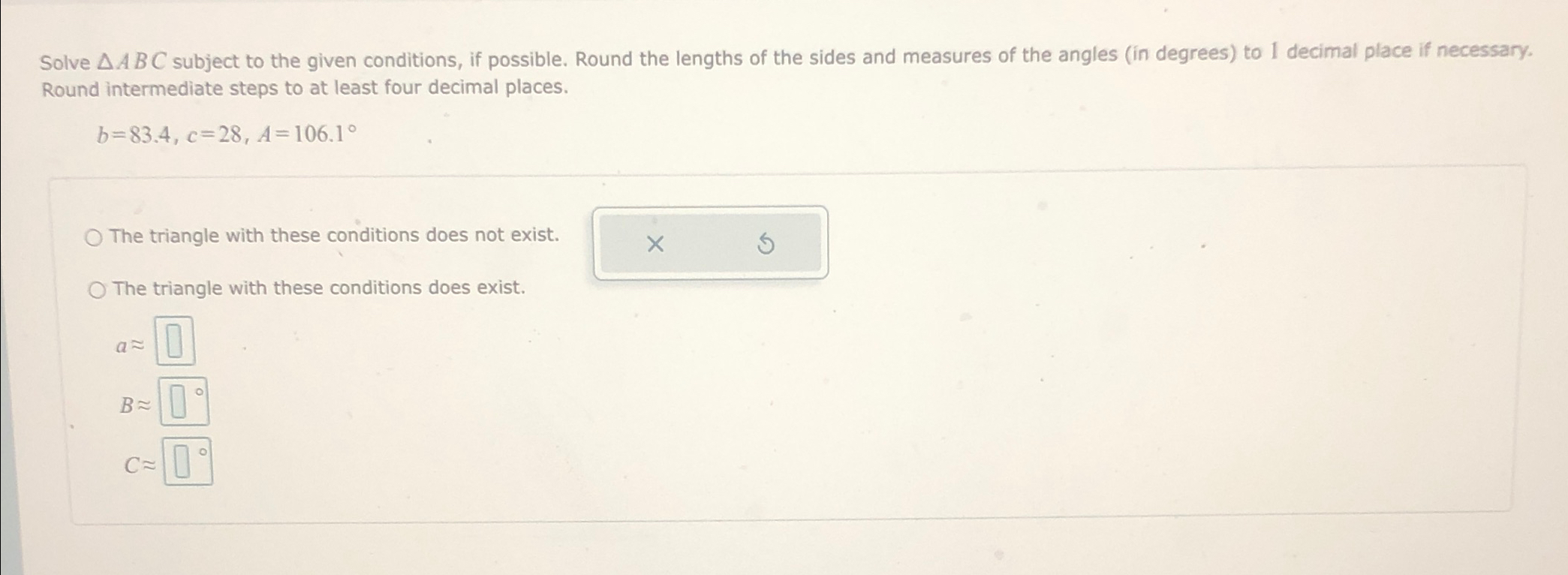 Solved Solve Abc ﻿subject To The Given Conditions If