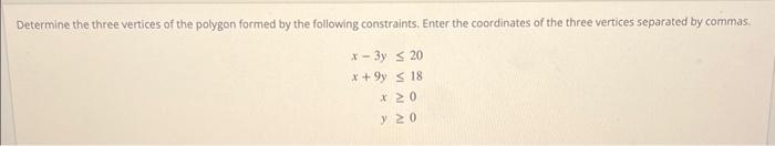 Solved Determine the three vertices of the polygon formed by | Chegg.com