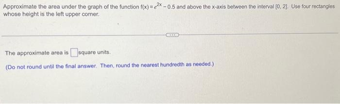 Solved Approximate the area under the graph of the function | Chegg.com