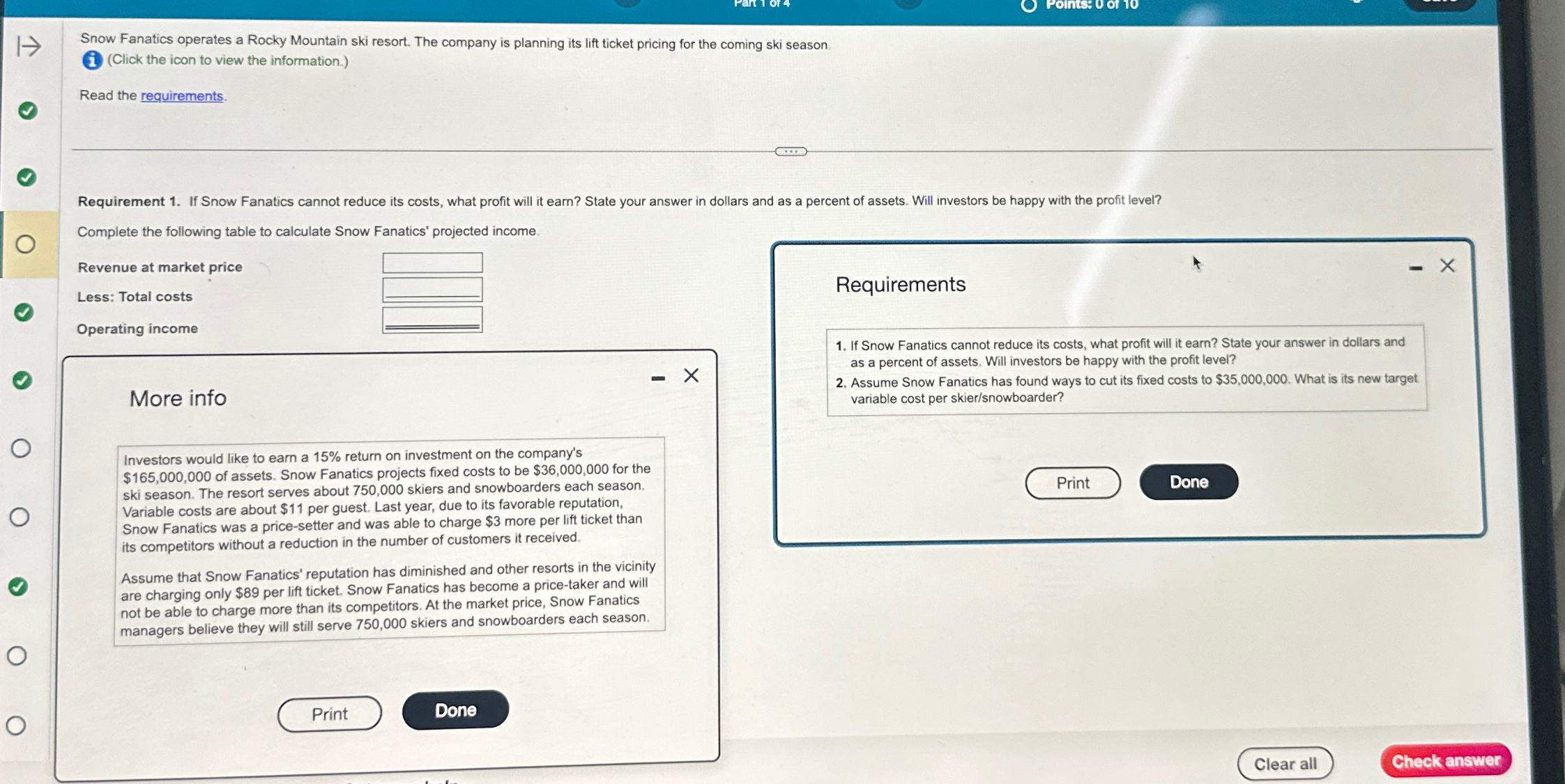 Solved Snow Fanatics operates a Rocky Mountain ski resort. | Chegg.com