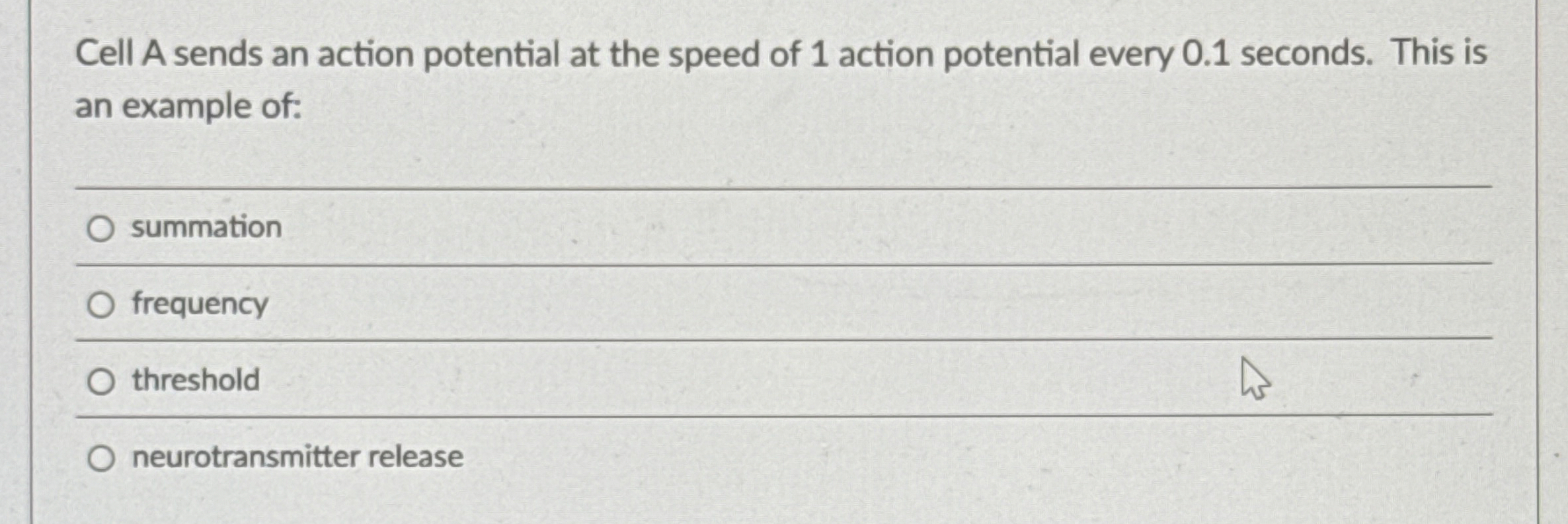 Cell A sends an action potential at the speed of 1 | Chegg.com