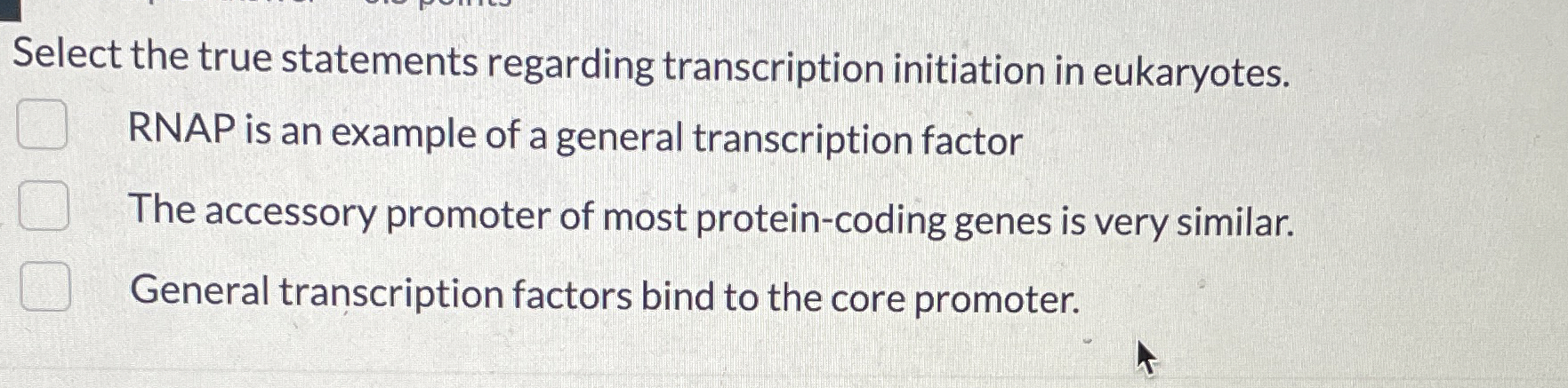 Solved Select the true statements regarding transcription | Chegg.com