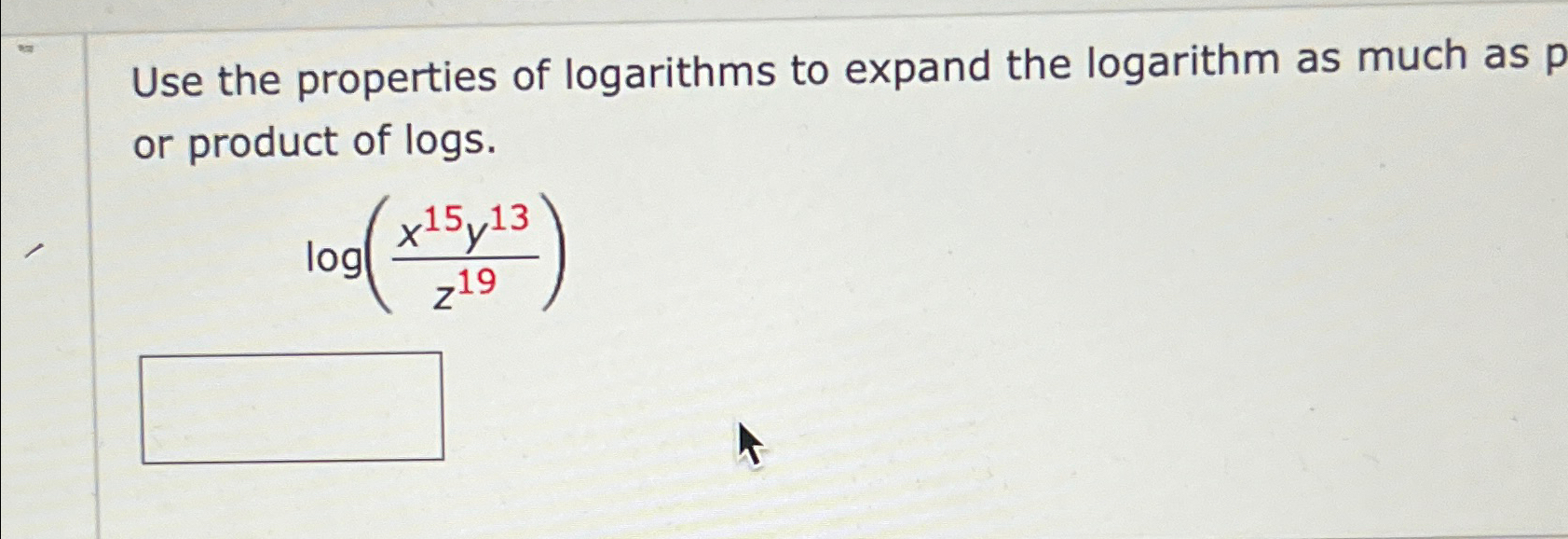 Solved Use the properties of logarithms to expand the | Chegg.com