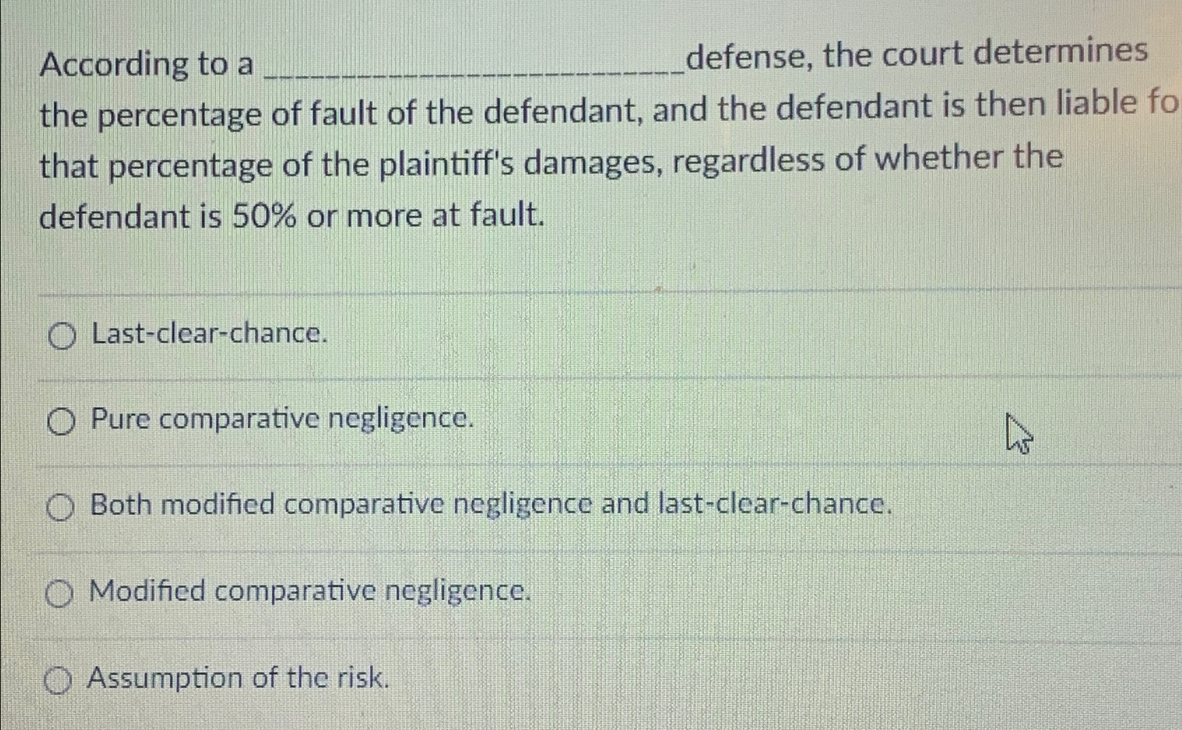 Solved According to a defense, the court determines the | Chegg.com