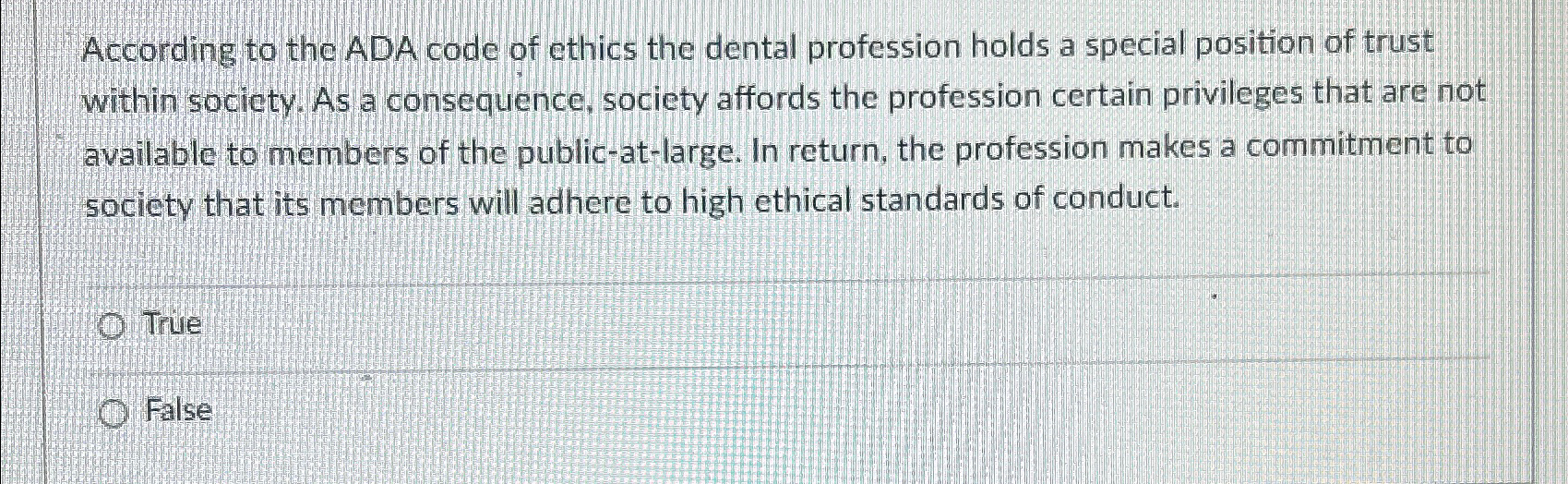 Solved According to the ADA code of ethics the dental | Chegg.com