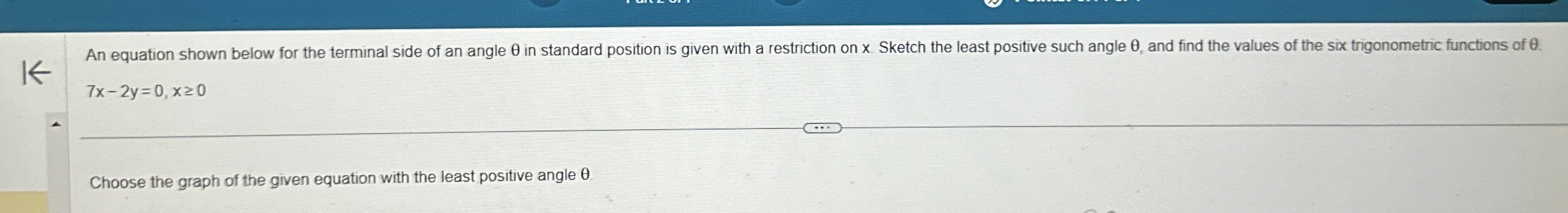 Solved An equation shown below for the terminal side of an | Chegg.com