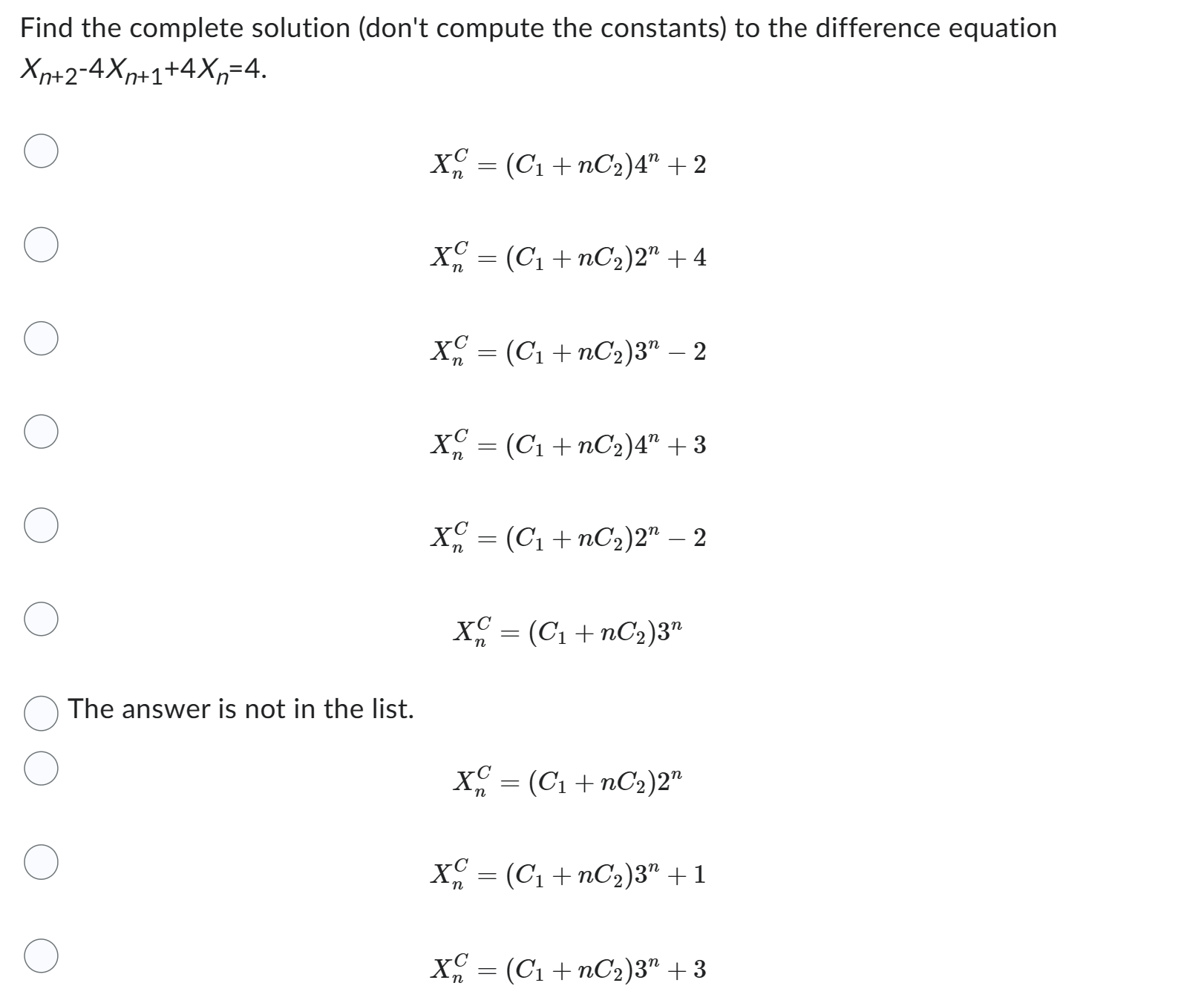 Solved Find the complete solution (don't compute the | Chegg.com