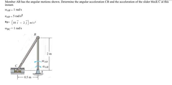 Solved Member AB has the angular motions shown. Determine | Chegg.com