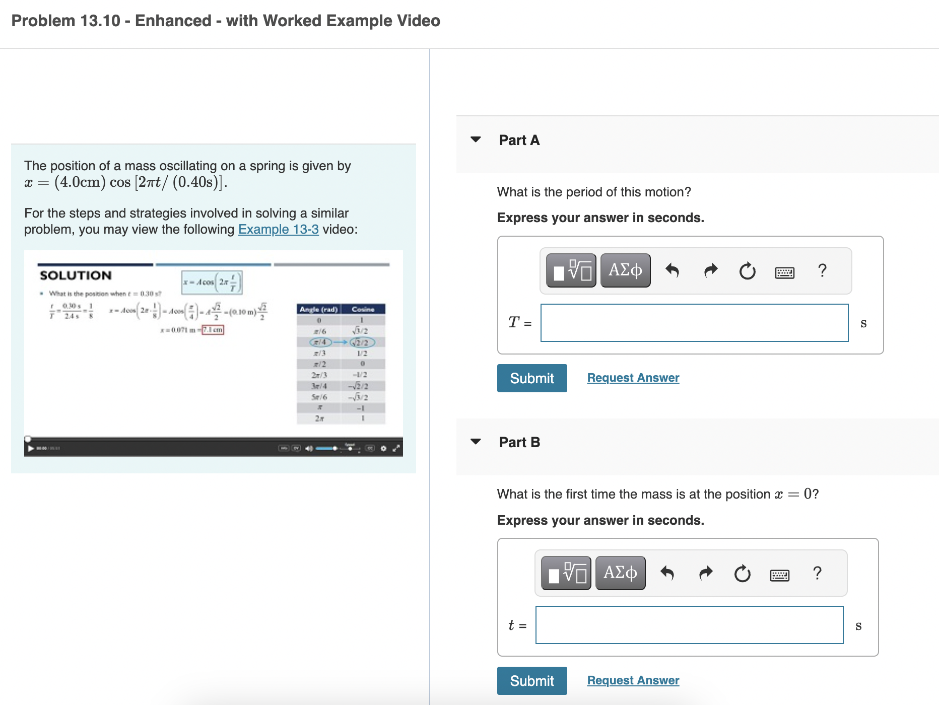 Problem 13.10 - ﻿Enhanced - ﻿with Worked Example | Chegg.com