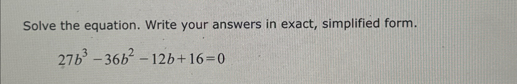 Solved Solve the equation. Write your answers in exact, | Chegg.com