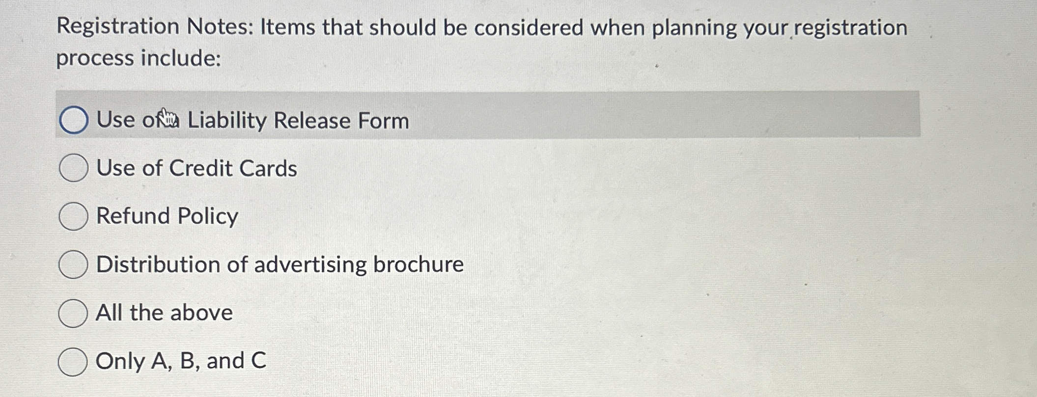 Solved Registration Notes: Items that should be considered | Chegg.com