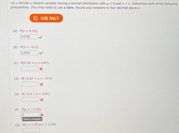 Solved Let z denote a random variable having a normal | Chegg.com