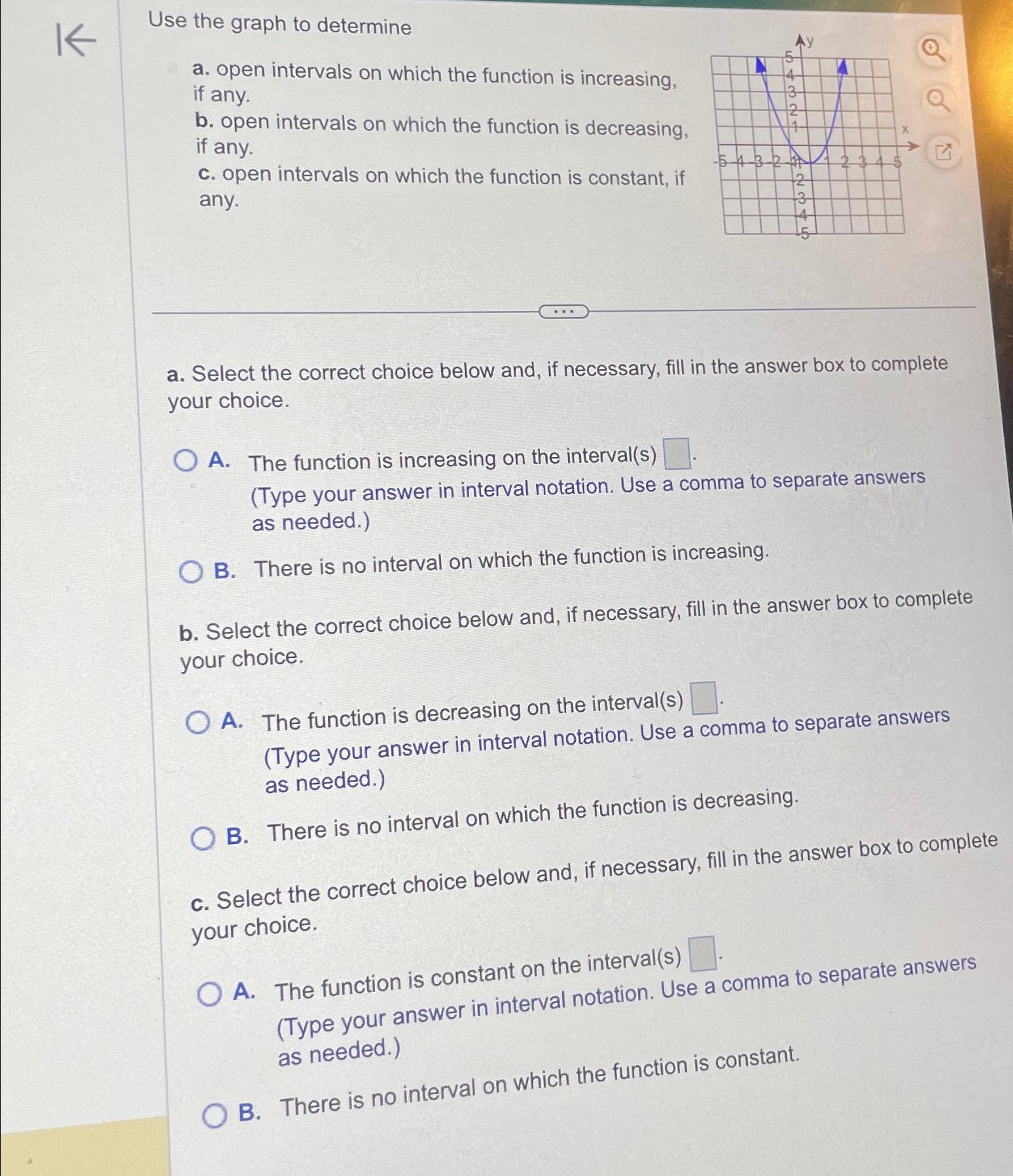 Solved Use the graph to determinea. ﻿open intervals on which | Chegg.com