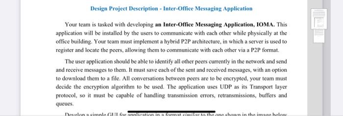 Design Project Description - Inter-Office Messaging | Chegg.com