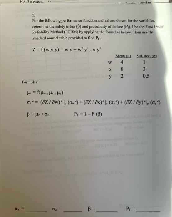 Solved (c) If a system function 5. For the following | Chegg.com