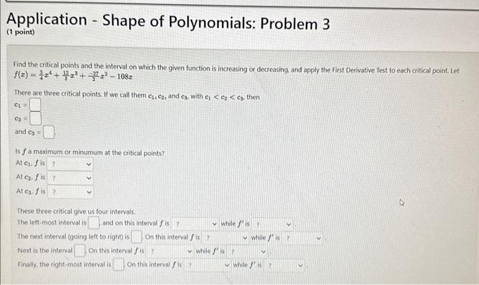 Solved Application - Shape of Polynomials: Problem 1 (1 | Chegg.com