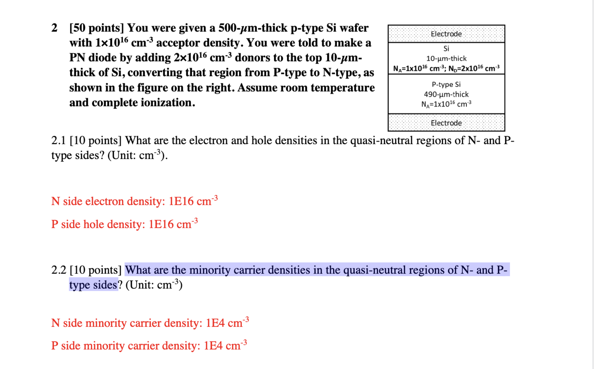 Solved 2 [50 ﻿points] ﻿You were given a 500- μ ﻿m-thick | Chegg.com