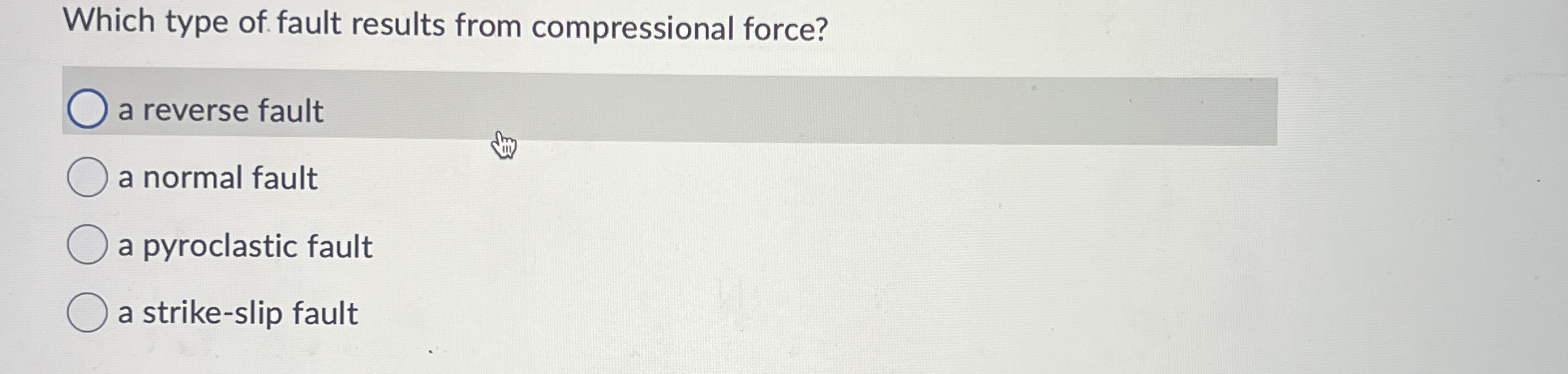 Solved Which type of fault results from compressional | Chegg.com