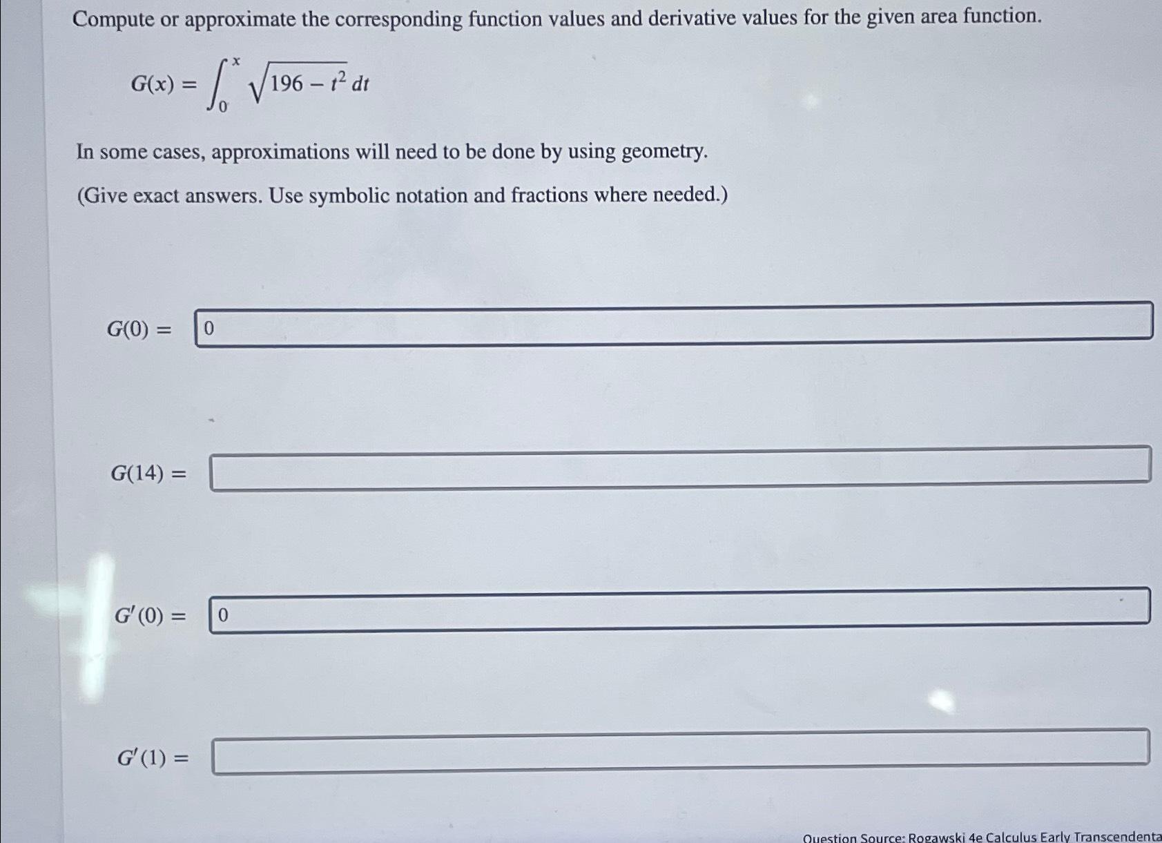 Solved Compute or approximate the corresponding function | Chegg.com