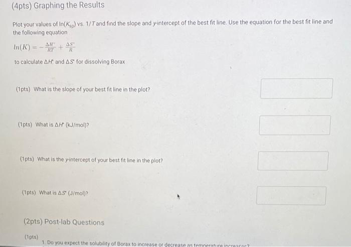 Solved Data And Lab Submission - Entropy Of Borax | Chegg.com