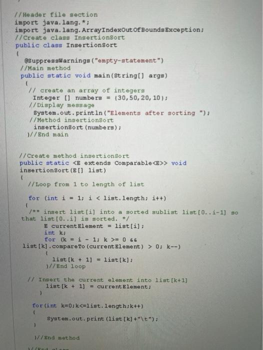 Solved turn this into a recursive insertion sort using | Chegg.com