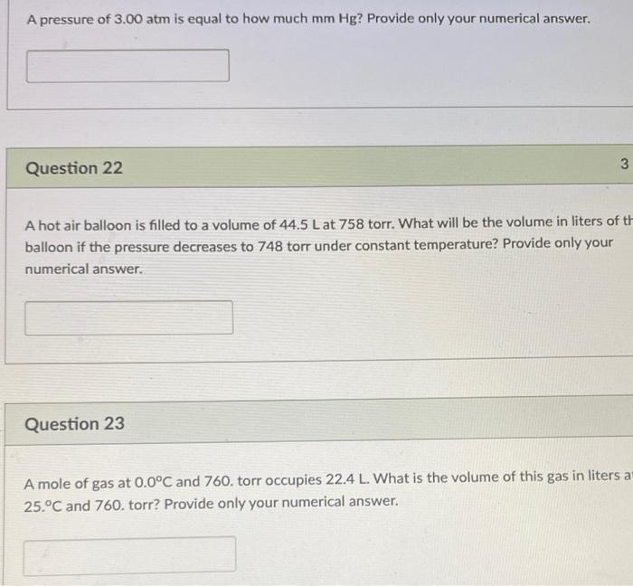 Solved A pressure of 3.00 atm is equal to how much mm Hg? | Chegg.com