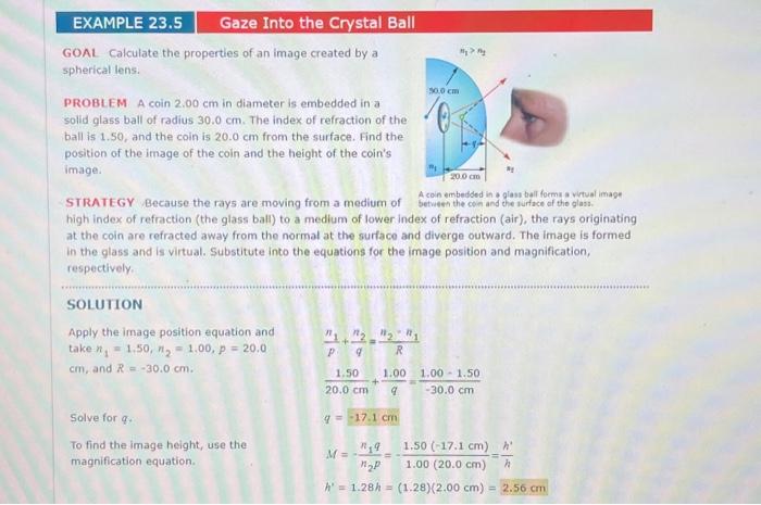 Solved EXAMPLE 23.5 Gaze Into the Crystal Ball GOAL | Chegg.com