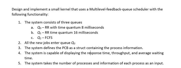 Solved Design and implement a small kernel that uses a | Chegg.com
