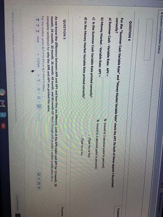 Solved Question Completion Status: QUESTION 4 For the | Chegg.com