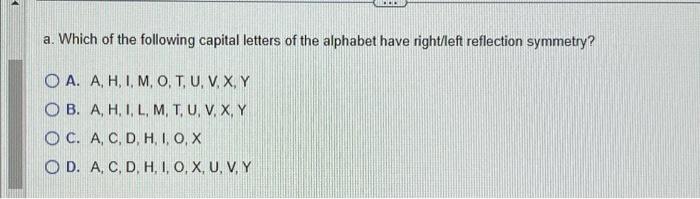 Solved . a. Which of the following capital letters of the | Chegg.com