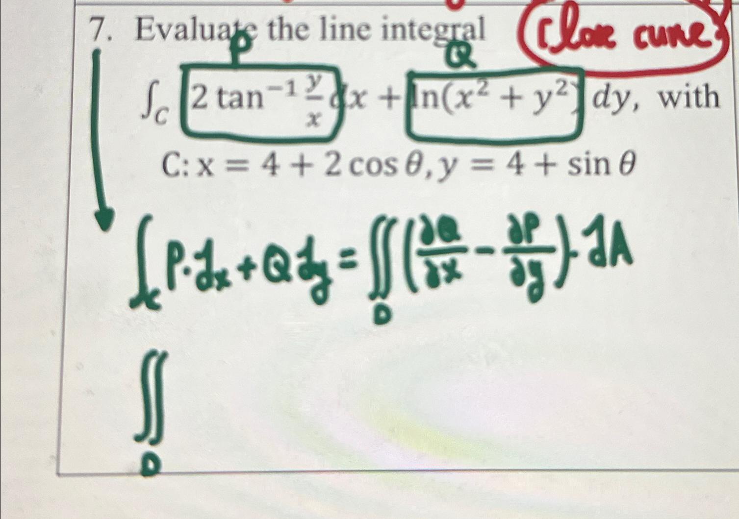 Solved Evaluate the line integal (clow | Chegg.com