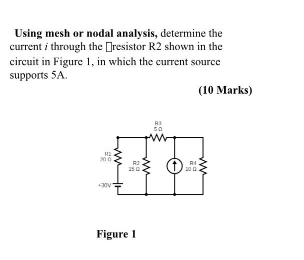 Solved Using mesh or nodal analysis, determine the current i | Chegg.com