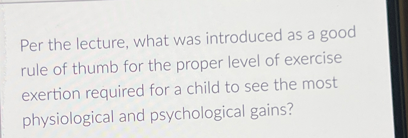 Solved Per the lecture, what was introduced as a good rule | Chegg.com