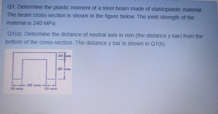Solved Q1. Determine the plastic moment of a steel beam made | Chegg.com