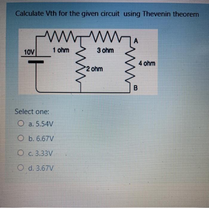 Solved Calculate Vth for the given circuit using Thevenin | Chegg.com