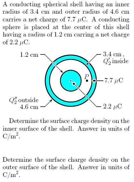 A conducting spherical shell having an inner radius | Chegg.com