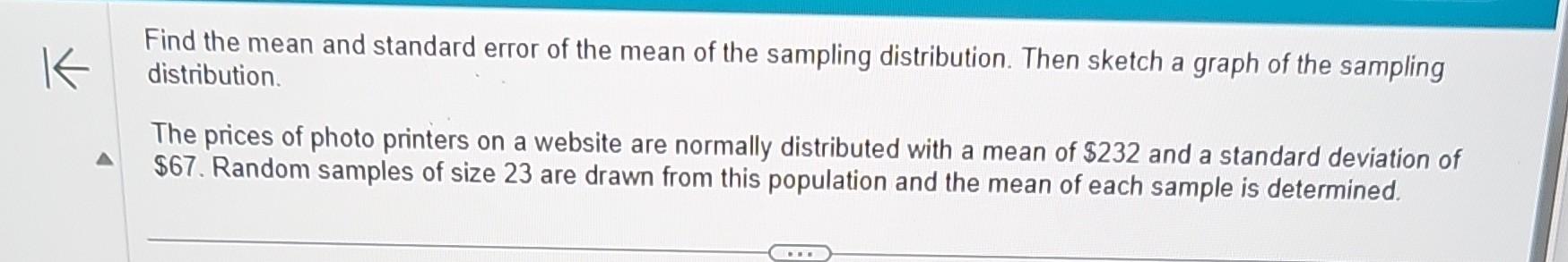 Solved Find the mean and standard error of the mean of the | Chegg.com