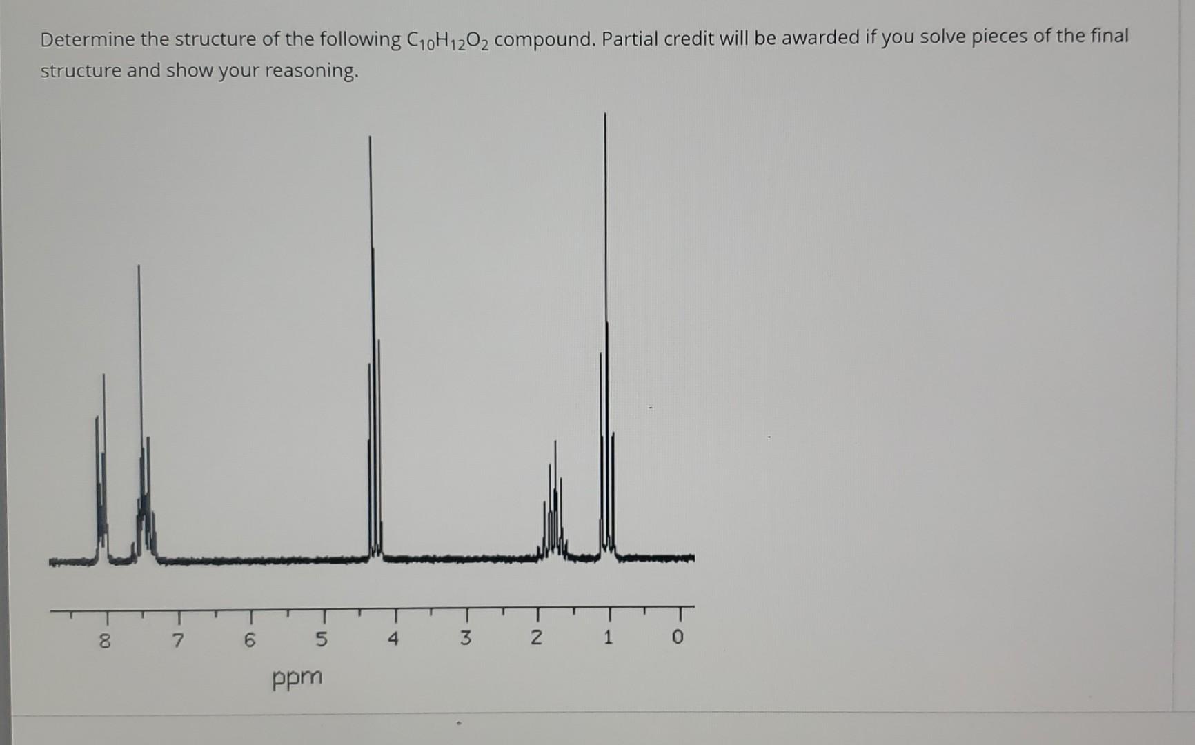 Solved Determine the structure of the following C10H12O2 | Chegg.com
