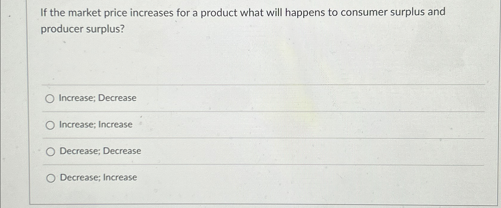 Solved If the market price increases for a product what will | Chegg.com