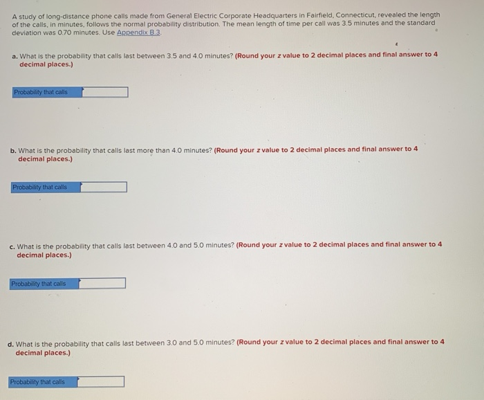 Solved A study of long-distance phone calls made from | Chegg.com