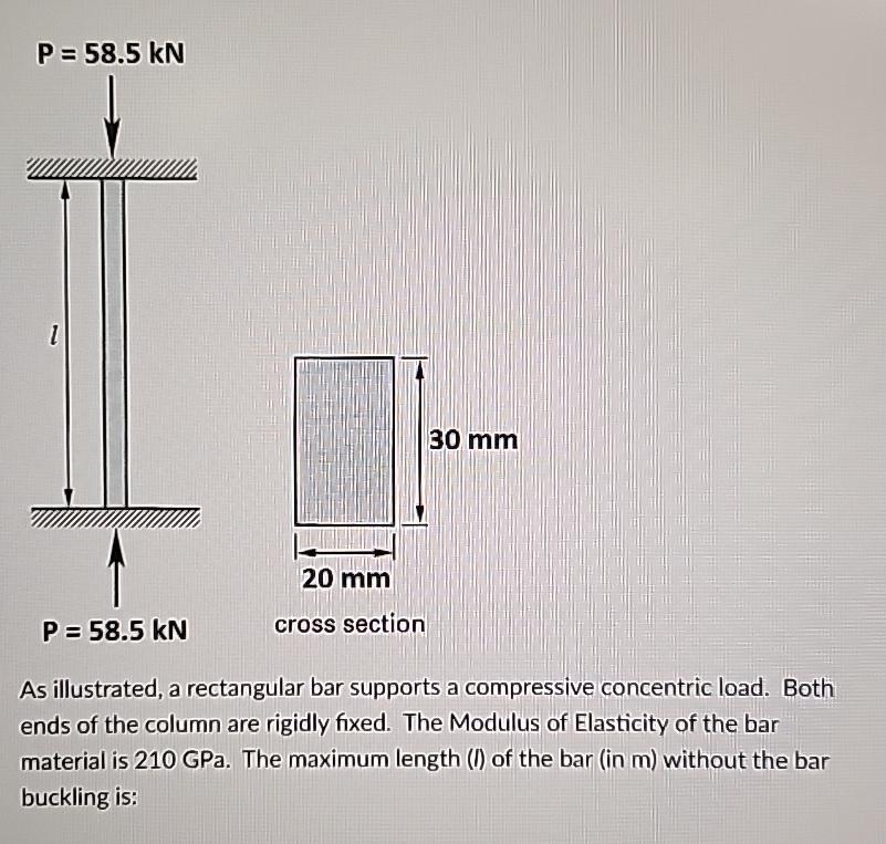 Solved P=58.5kNAs illustrated, a rectangular bar supports a | Chegg.com